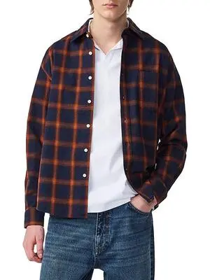 Nn07 Deon 5465 Organic Cotton Button-up Shirt Marine Check