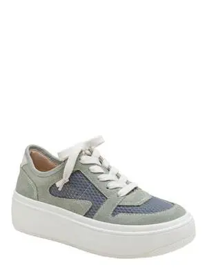 Linea Paolo Gains Platform Sneakers - Pale Green/dk Gris/ivory
