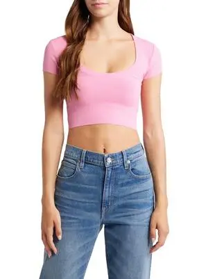 FLORENCE BY MILLS Florence By Mills Softie Rib Short Sleeve Crop Top Aurora