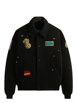 Kith X Marvel Universe Varsity Jacket - Black/blue