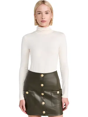L'Agence Lani Turtleneck Top - Vintage White
