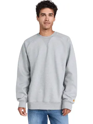 Carhartt Work In Progress Chase Crewneck Sweatshirt - Grey Heather/gold