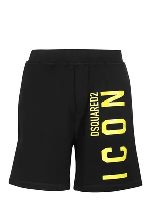Dsquared2 Cotton Logo Shorts - Black