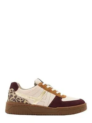 ALLSAINTS Vix Leather And Suede Low-top Trainers - Titan Red/brow