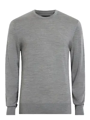 ALLSAINTS Mode Merino Marl-Pattern Wool Crew Jumper Fossil Grey