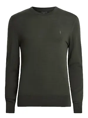 ALLSAINTS Mode Merino Marl-Pattern Wool Crew Jumper Grange Green
