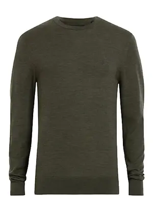 ALLSAINTS Mode Merino Marl-Pattern Wool Crew Jumper Marley Green