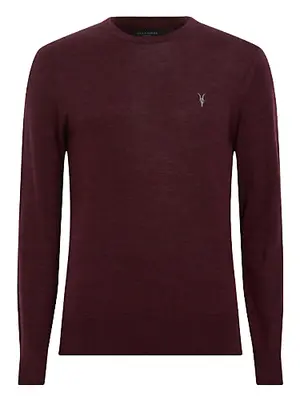 ALLSAINTS Mode Merino Marl-Pattern Wool Crew Jumper Mars Red