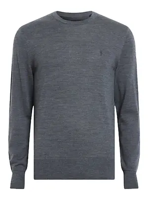 ALLSAINTS Mode Merino Marl-Pattern Wool Crew Jumper Smith Blue