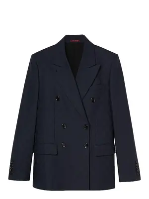 Gucci Gg Wool Double-breasted Jacket - Blue