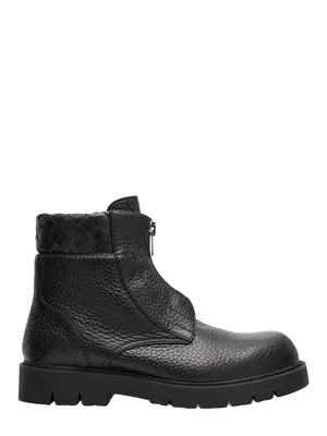 Bottega Veneta Haddock Leather Ankle Boots - Black