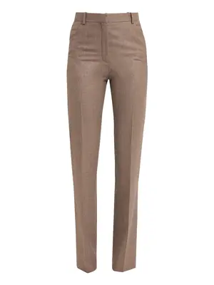 Loro Piana Sawyer Wool Straight-leg Trousers - Steel Brown