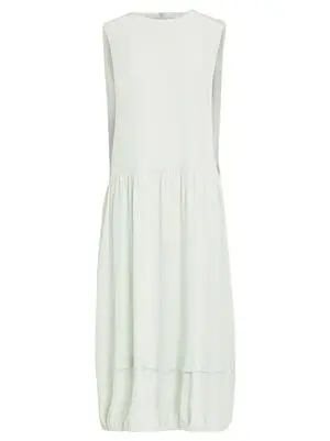 Tibi Cape-effect Silk Crepe De Chine Midi Dress - Mint