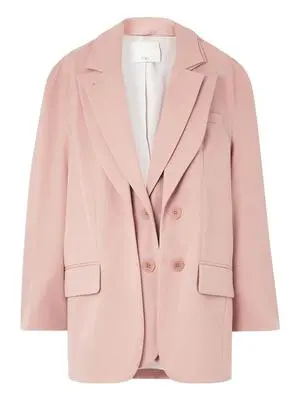 Tibi Layer Liam Wool-blend Blazer - Baby Pink