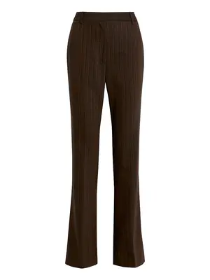 NILI LOTAN Corette Pinstriped Straight-leg Pants - Chocolate