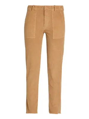 NILI LOTAN Jenna Cropped Slim-leg Corduroy Pants - Camel