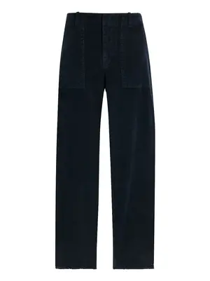 NILI LOTAN Jenna Cropped Slim-leg Corduroy Pants - Navy