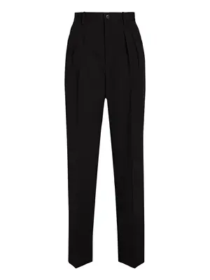NILI LOTAN Wool Straight-leg Pants - Black
