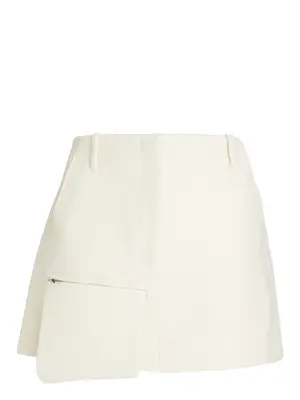 Tibi Brushed Wool-blend Mini Skirt - Ivory