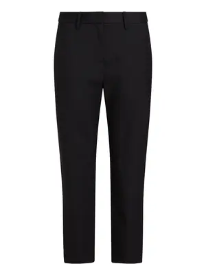 NILI LOTAN Cropped Slim-leg Twill Pants - Black