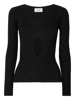 CAES CAES Cutout Ribbed-Knit Top