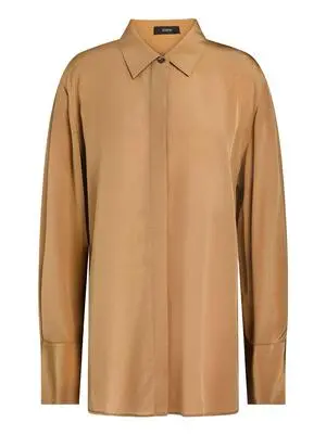 JOSEPH Silk Crepe De Chine Shirt - Sand