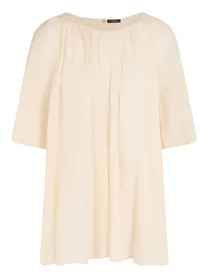JOSEPH Pleated Woven Blouse - Ecru