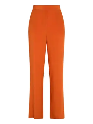 JOSEPH Silk Crepe De Chine Straight-leg Pants - Orange