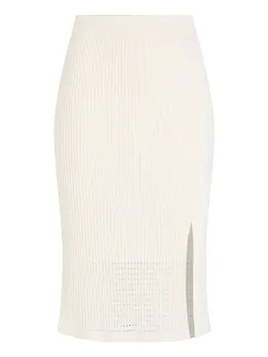 JOSEPH Pointelle-trimmed Ribbed-knit Skirt - Ivory