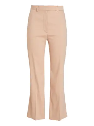 JOSEPH Talia Cotton-blend Kick-flare Pants - Sand