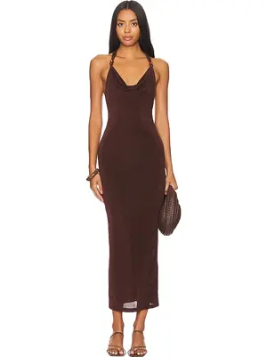 RUNAWAY THE LABEL Enora Maxi Dress - Espresso