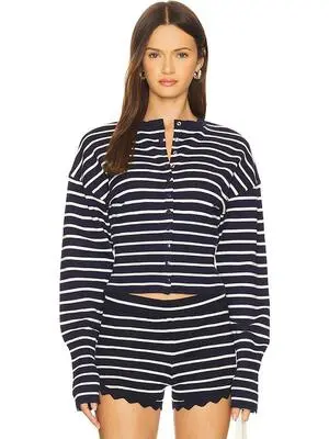 Lioness Head In The Clouds Cardigan - Navy Stripe