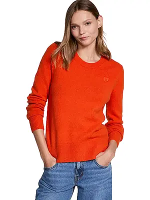 Pink PINK Collegiate Knit Crewneck Sweater Orange