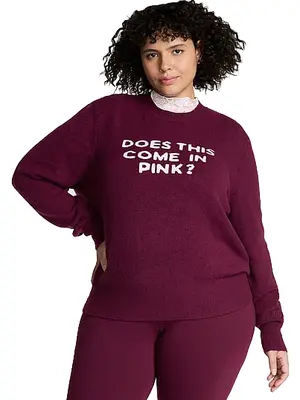 Pink PINK Collegiate Knit Crewneck Sweater Purple