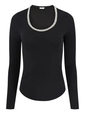 Simkhai Janay Ribbed Top - Black