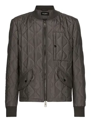 Dolce & Gabbana Quilted Bomber Jacket - Green