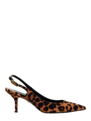 Roberto Cavalli Leopard-print Slingback Pumps - Brown