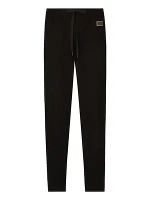 Dolce & Gabbana Logo-tag Drawstring-waist Trousers - Black