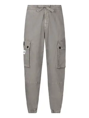 Dolce & Gabbana Logo-patch Cotton Cargo Trousers - Grey