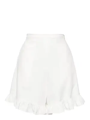 BAMBAH Hibiscus Ruffled Shorts - White