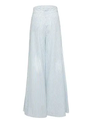 BAMBAH Kate Striped Wide-leg Trousers - White