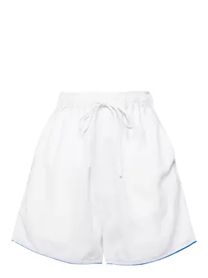 BAMBAH Hibiscus Linen Shorts - White
