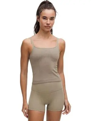 Lululemon Ebb To Street Scoop-neck Cropped Tank Top - Warm Ash Grey/warm Ash Grey