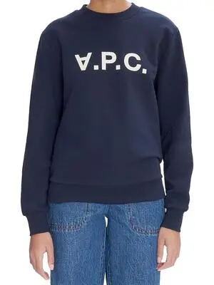 A.p.c. Grand Logo Sweatshirt - Dark Navy/ecru