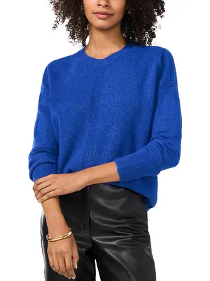 Vince Camuto Center Seam Crewneck Sweater - Deep Royal
