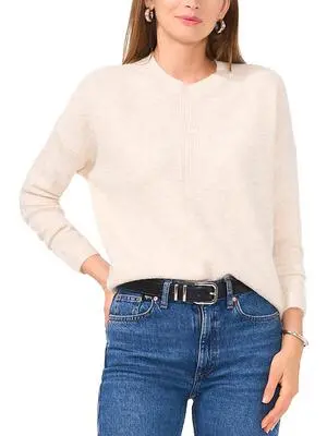 Vince Camuto Center Seam Crewneck Sweater - Malted