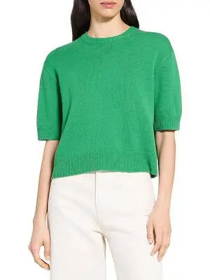 Theory Theory Cashmere Cropped Sweater Bright Leaf