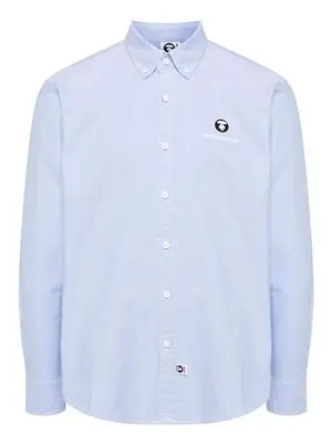 AAPE BY *A BATHING APE® Logo-patch Long-sleeved Shirt - Blue
