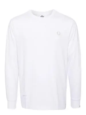 AAPE BY *A BATHING APE Logo-patch Long-sleeved T-shirt - White