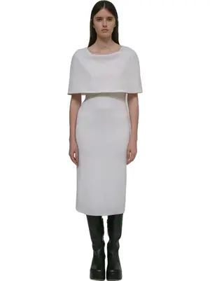 Rosetta Getty Fitted Cape Midi-dress - White